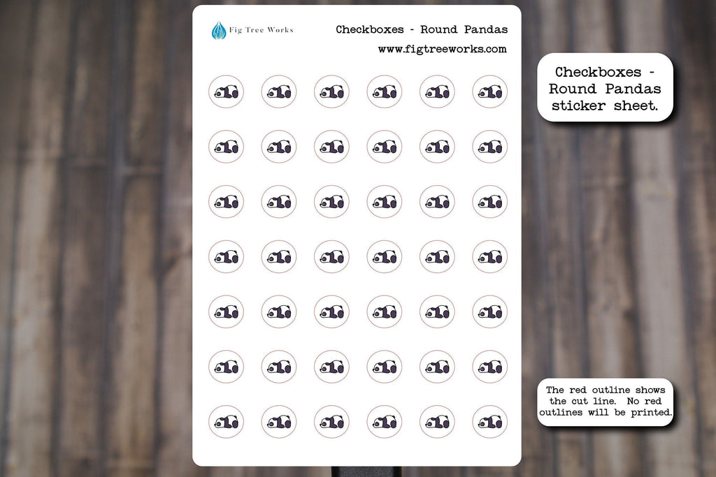 Round Pandas Checklist Stickers for Planners, Journals, and Notebooks ...