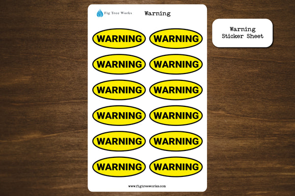 Warning Sticker Sheet | Planner and Journal Stickers | Decoration Stic ...